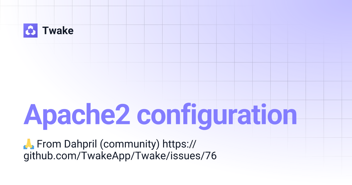 Apache2 configuration | Twake